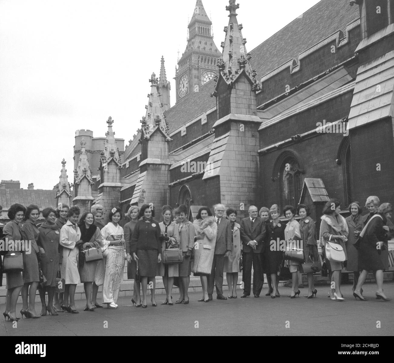 Miss World contestants pictured at the Houses of Parliament with the ...