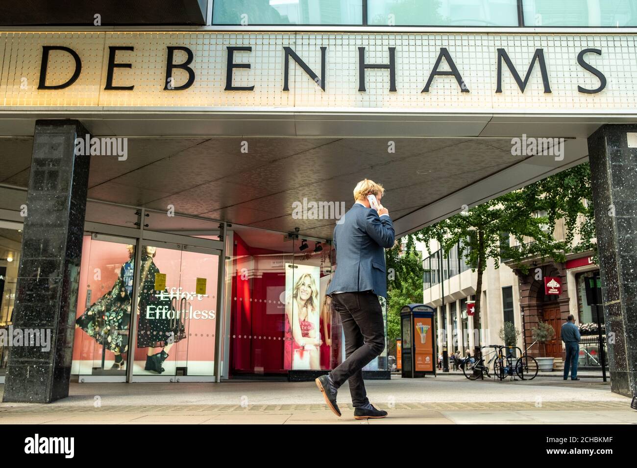 London- September, 2020: Debenhams store on Oxford Street, a British ...