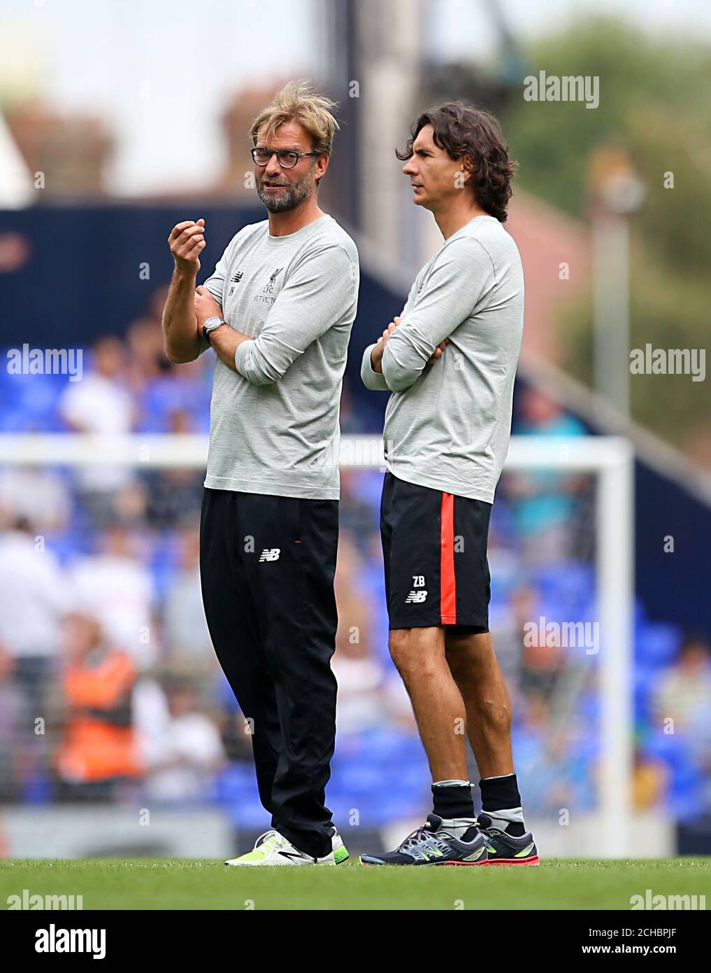 Liverpool manager Jurgen Klopp (left) and First assistant coach Zeljko ...
