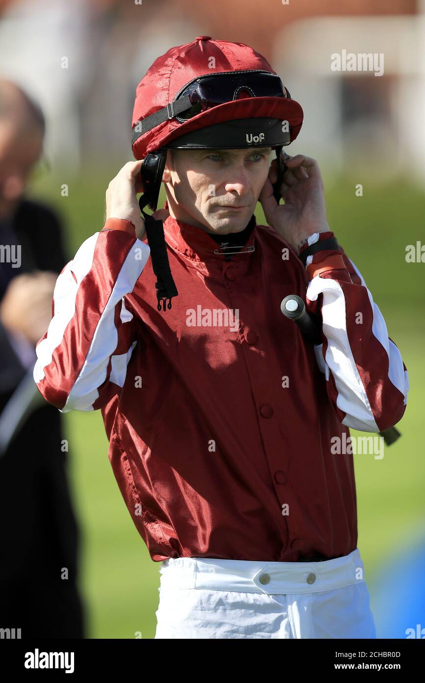 Jockey Robert Havlin prior to his ride on Lady of Camelot in the ...