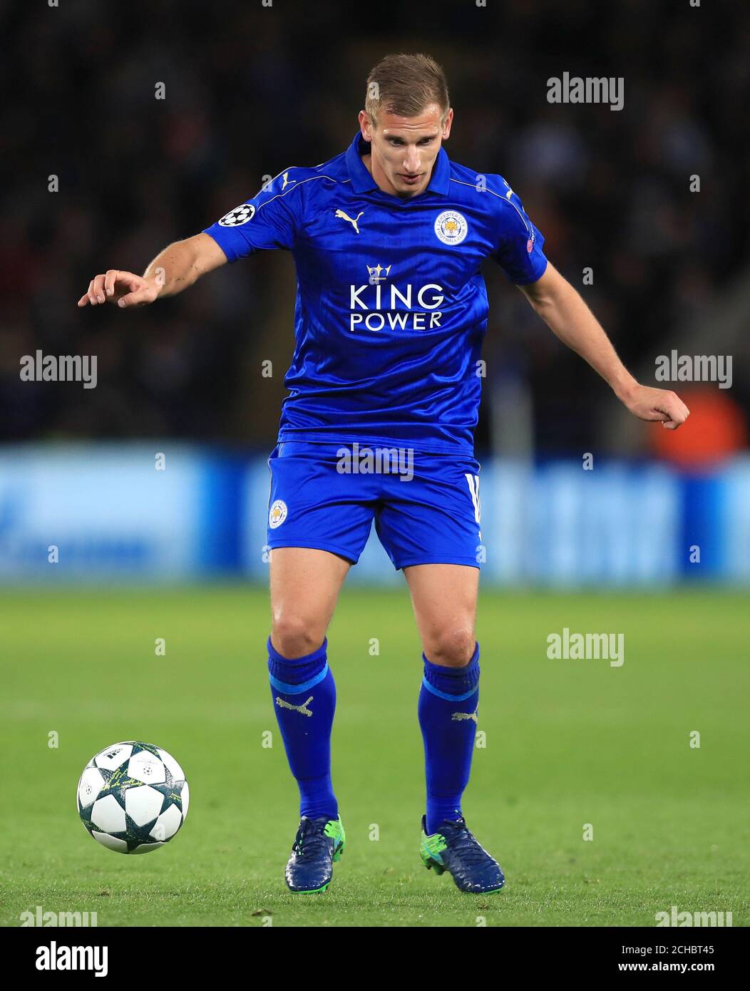 Leicester City's Marc Albrighton in action during the UEFA Champions ...