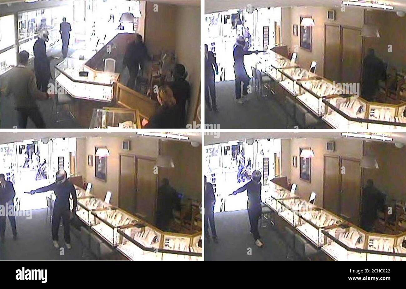 Undated Metropolitan Police CCTV images dated 09/04/2004 of a raid on a ...