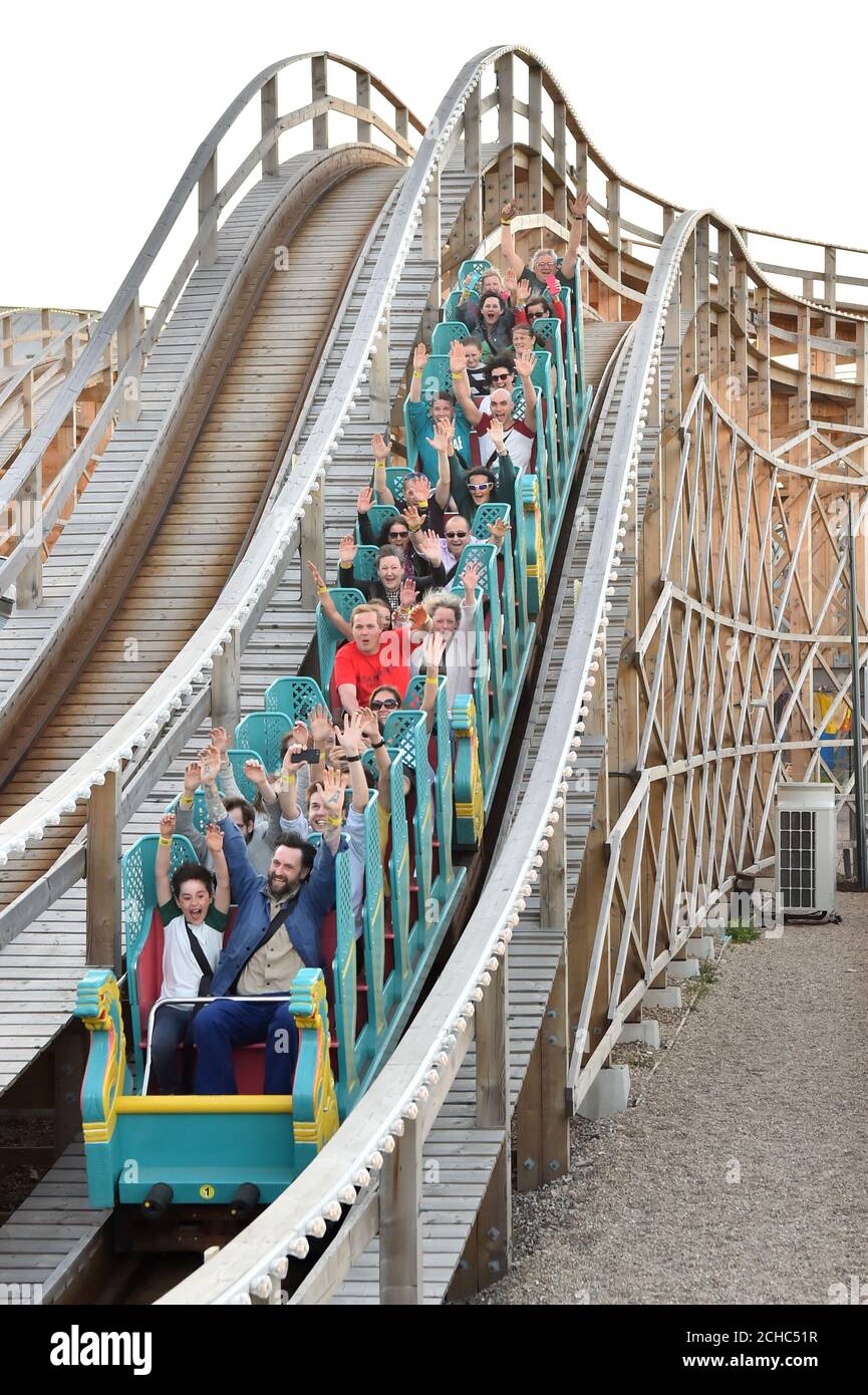 Visitors on the Scenic Railway ride during the re-opening of Dreamland ...