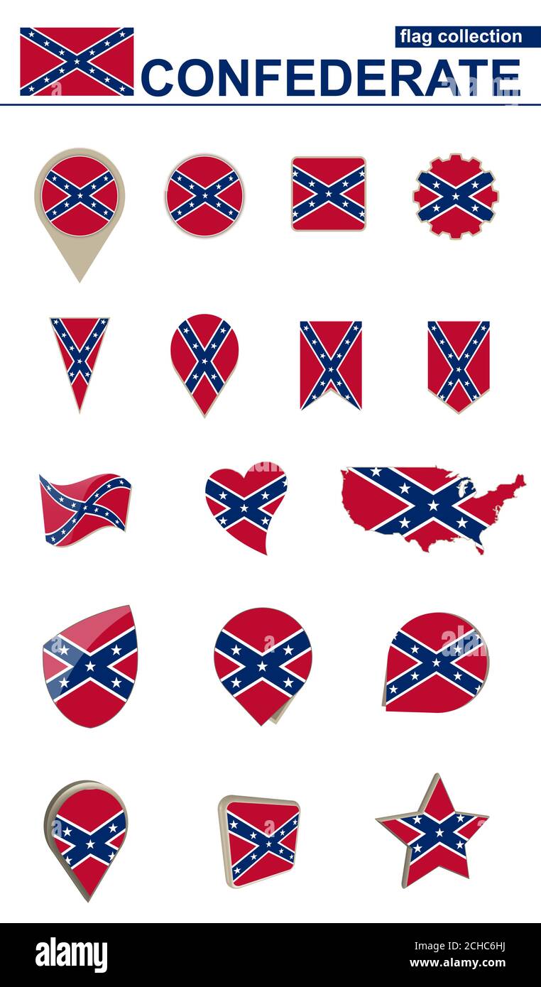 Confederate Flag Collection. Big set for design. Vector Illustration ...
