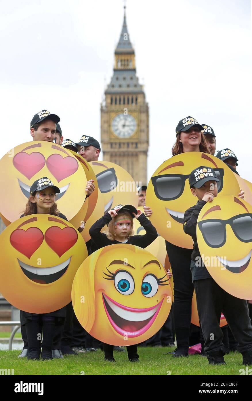 EDITORIAL USE ONLY Emoji fans gather at St Thomas Hospital Garden in ...