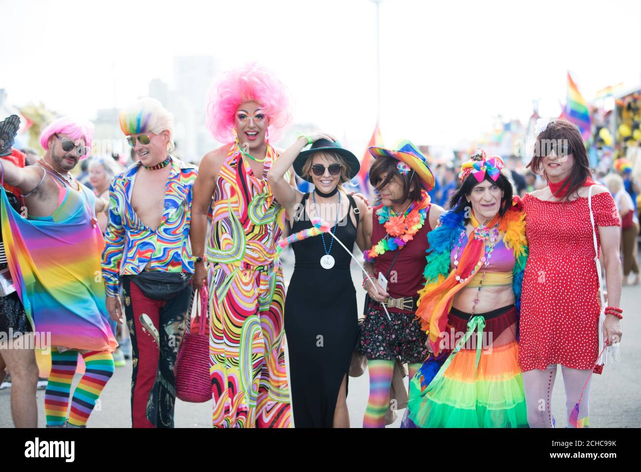 EDITORIAL USE ONLY Lydia Bright (centre) at The Brighton Pride ...