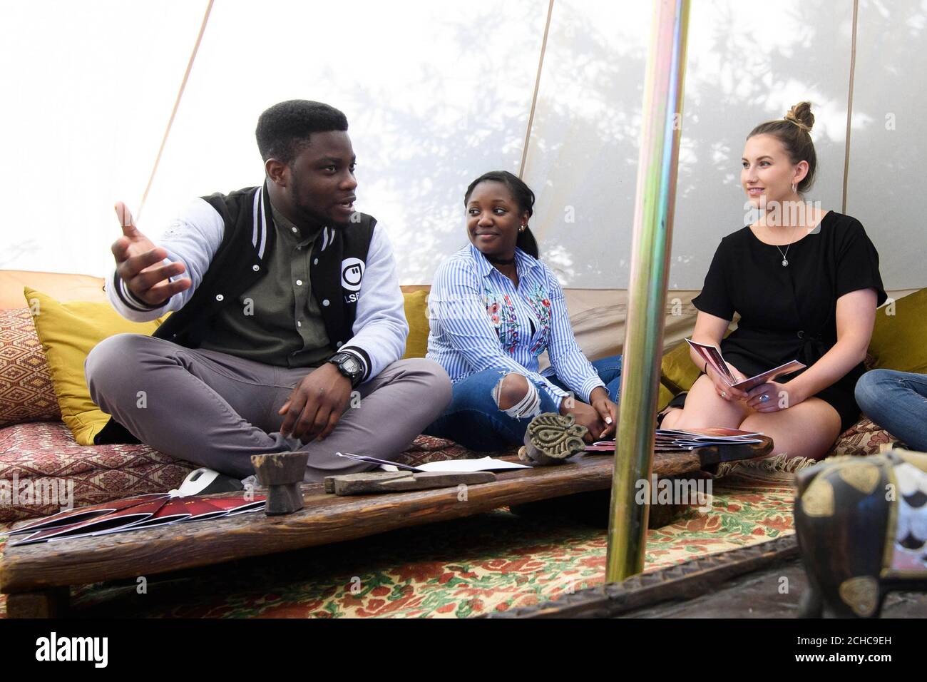 (left to right) Sadiq Akinbade, Ib Para-Malla and Sarah Laysell visit ...