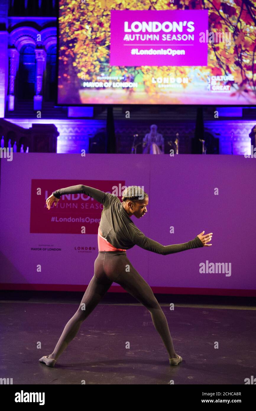 EDITORIAL USE ONLY Cira Robinson of Ballet Black performs at the launch ...