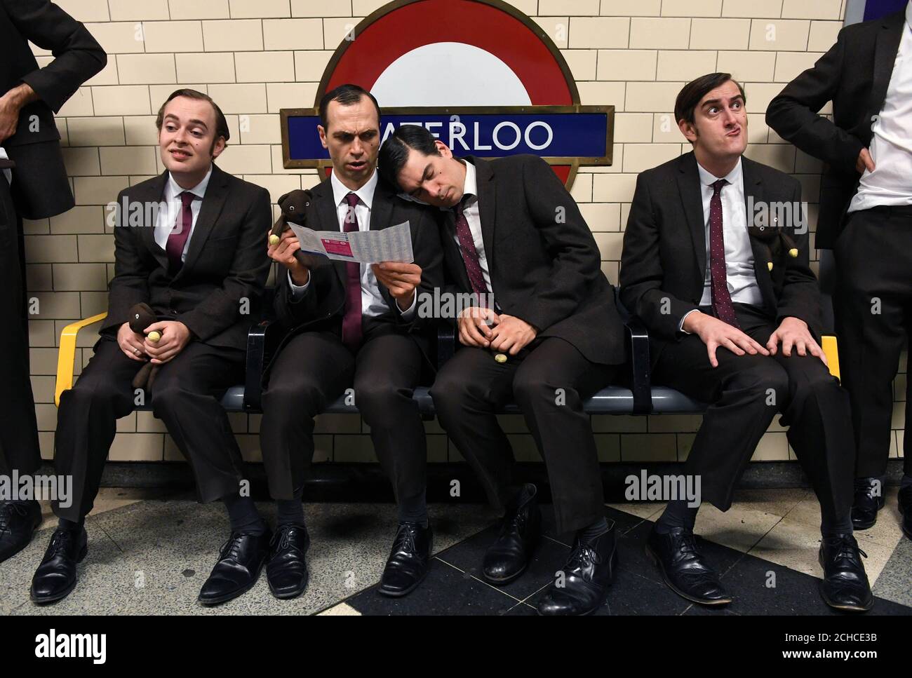EDITORIAL USE ONLY Actors dressed as Mr Bean take a tour of London to ...