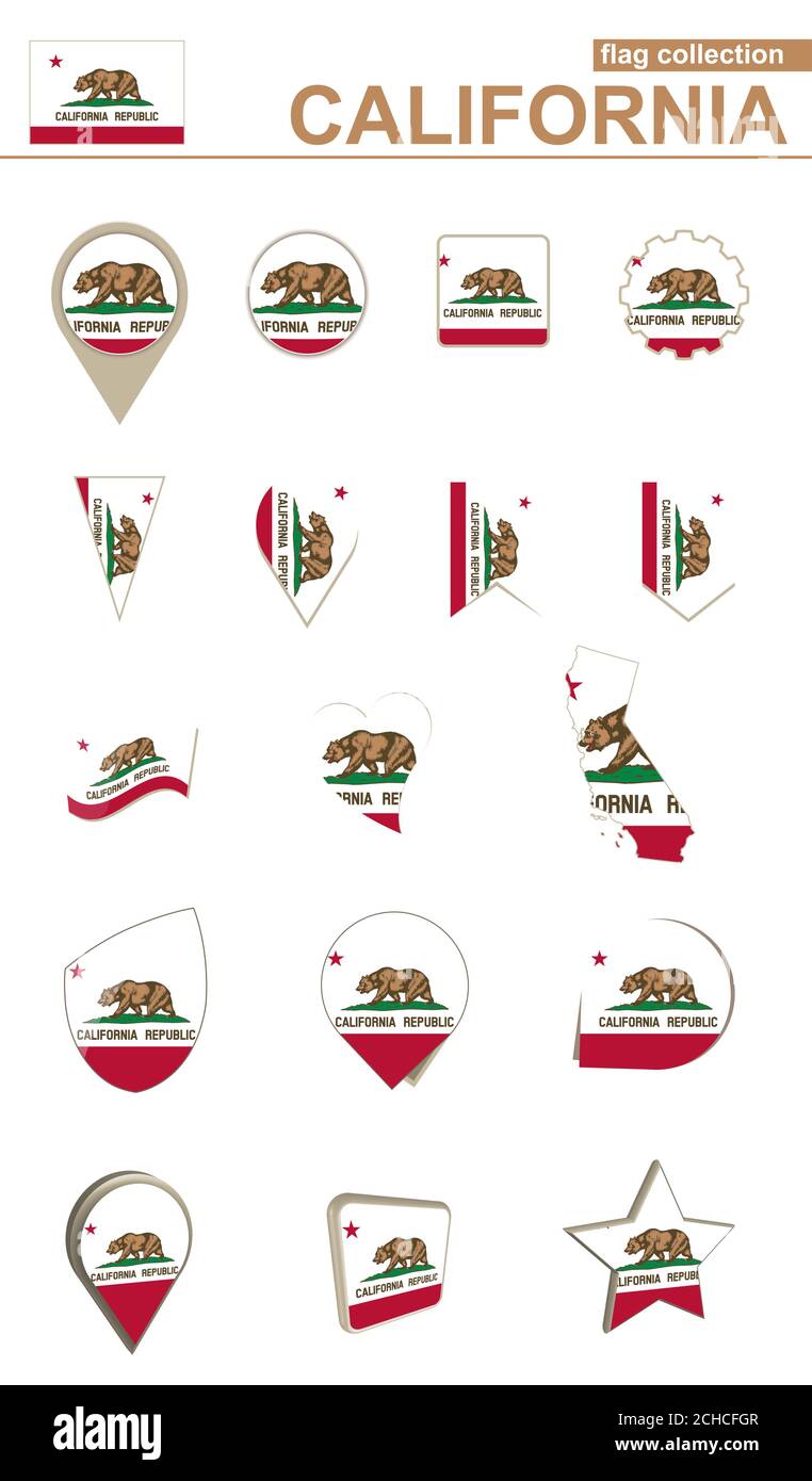 California Flag Collection. Big set for design. Vector Illustration ...