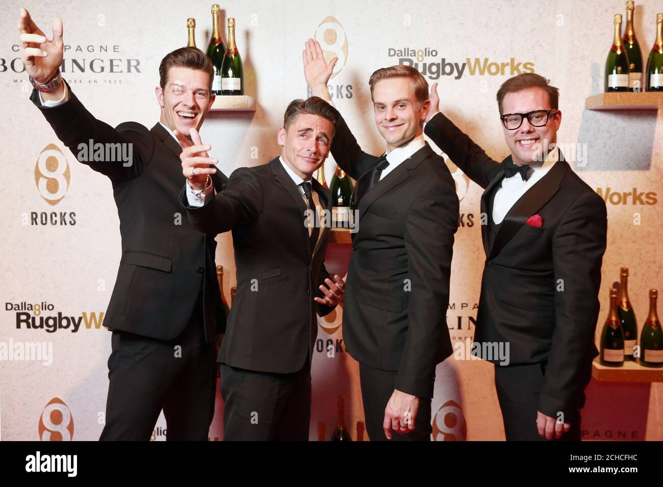 EDITORIAL USE ONLY (left to right) The Jersey Boys Lewis Griffiths ...