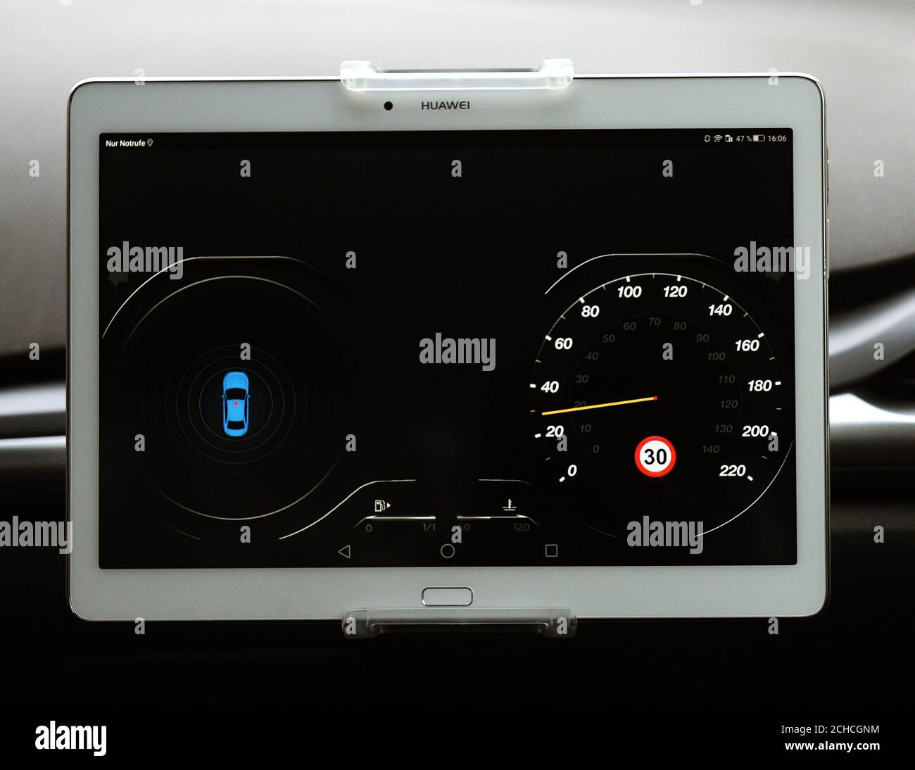 A Ford vehicle equipped with connected car technology displays a change ...