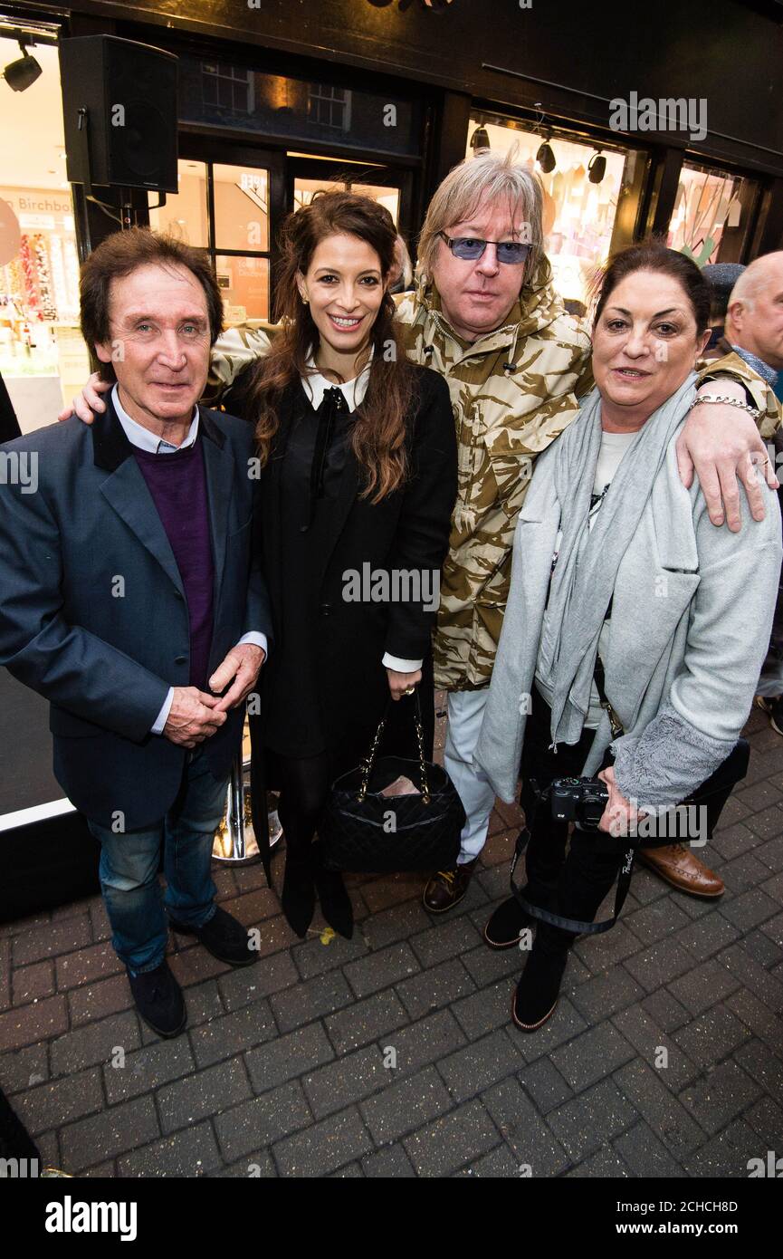 EDITORIAL USE ONLY (Left to right) Rock drummer Kenney Jones, Lauren ...