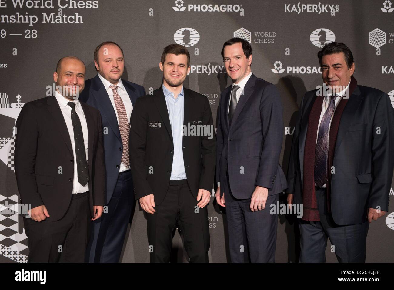 EDITORIAL USE ONLY (left to right) CEO of World Chess Ilya Merenzon ...