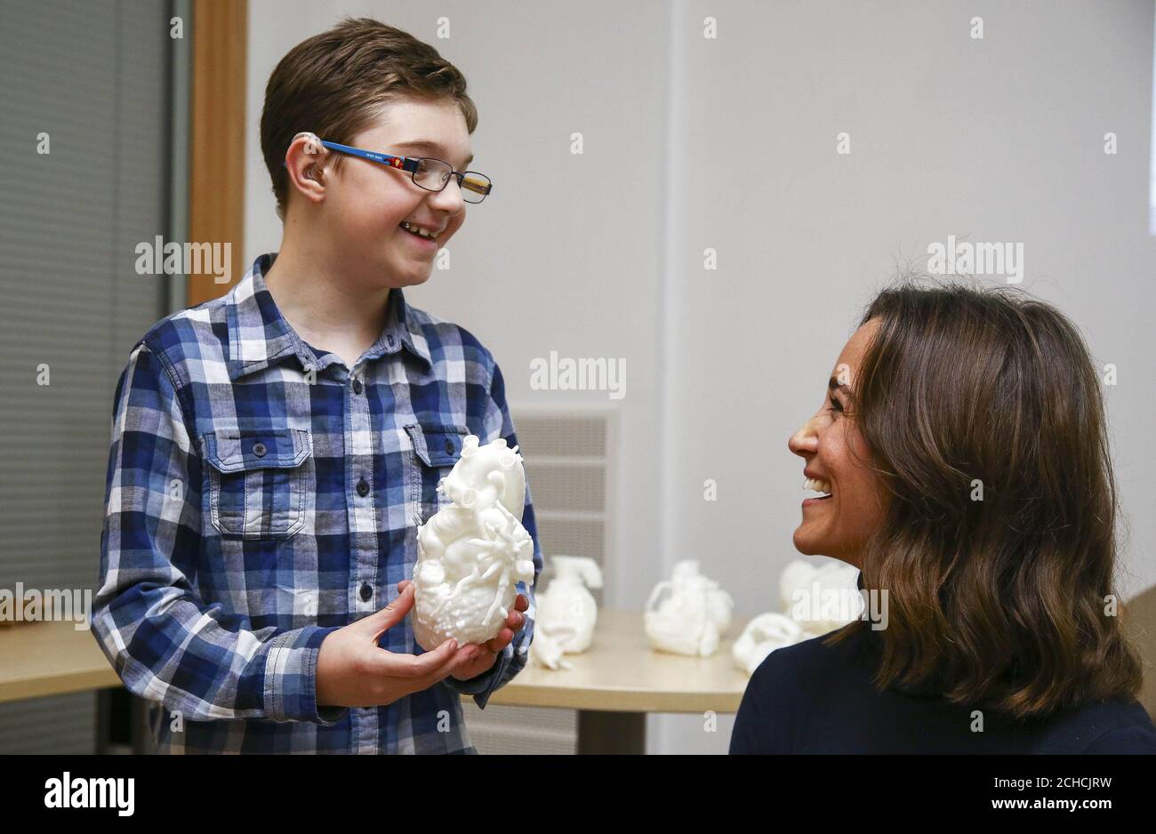 Patient Calum Morris, 11, from Bristol shows Pippa Middleton ...