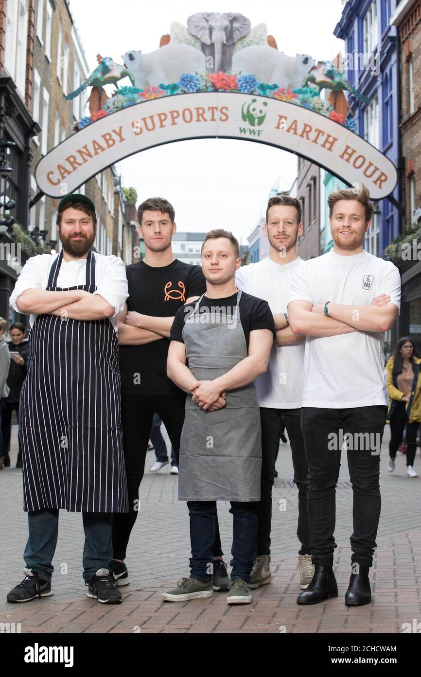 EDITORIAL USE ONLY Representatives of local restaurants (left to right ...