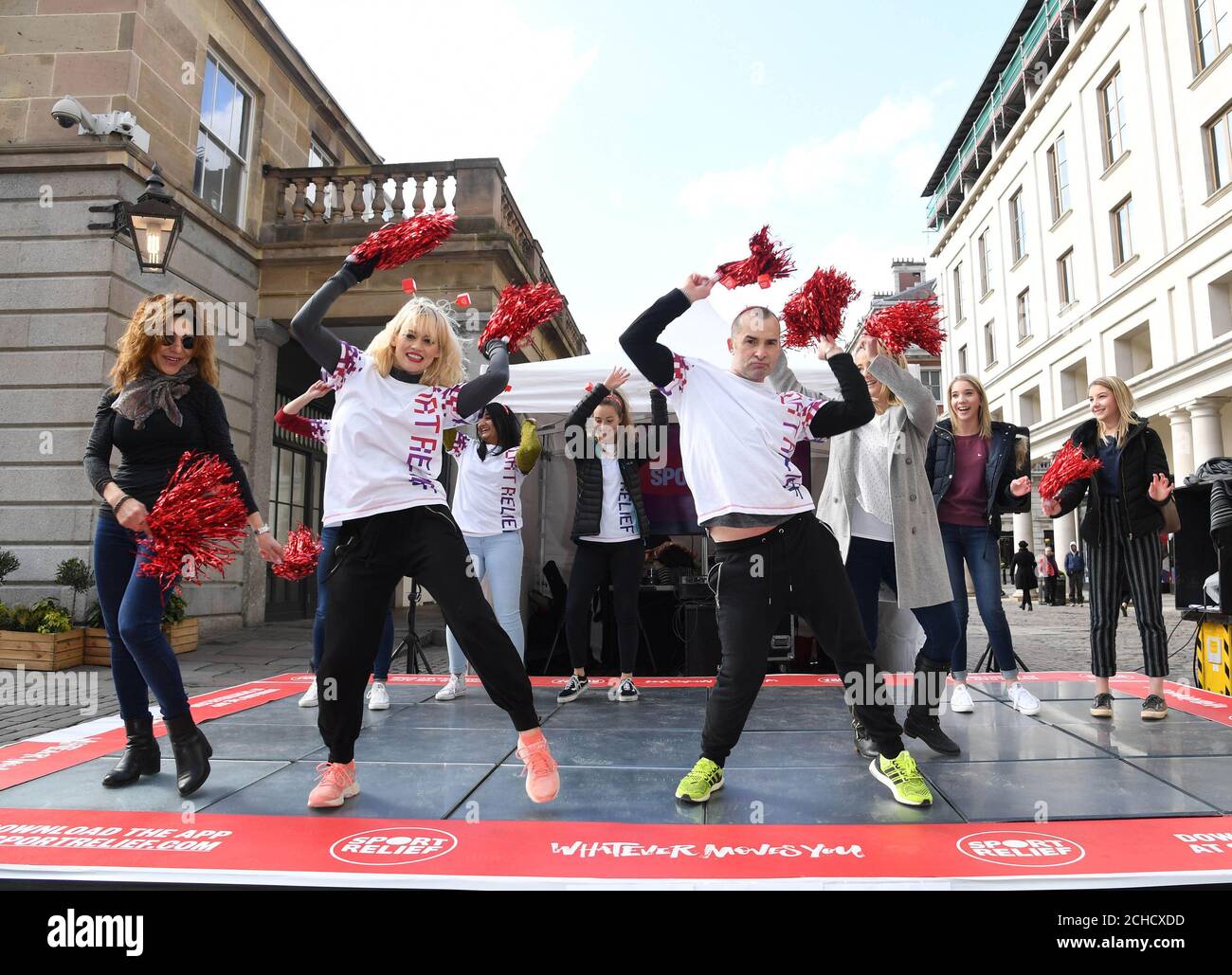 EDITORIAL USE ONLY Kimberly Wyatt and Louie Spence lead members of the ...