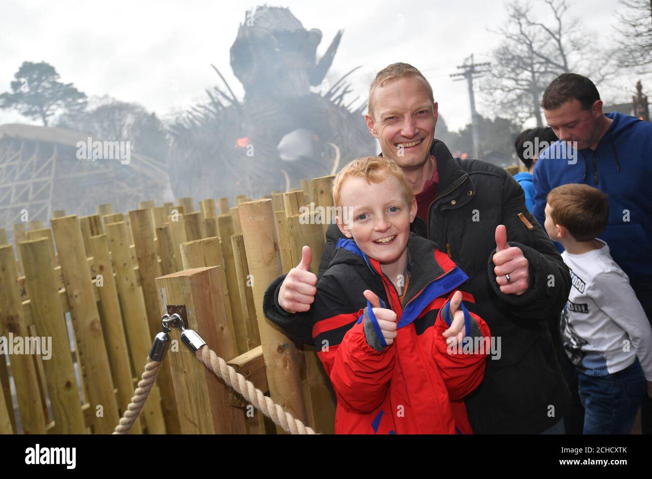 Lucas Betts (10) from Leicester, celebrates becoming the first member ...