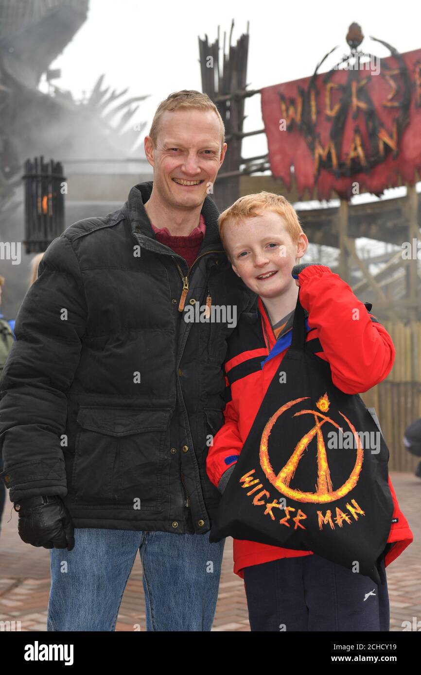Lucas Betts (10) from Leicester, celebrates becoming the first member ...