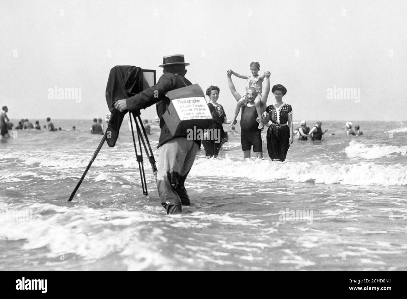 Tourism bathers on beach Black and White Stock Photos & Images - Alamy