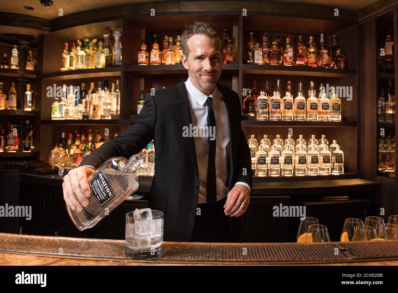 EDITORIAL USE ONLY Ryan Reynolds hosts a private cocktail reception at ...