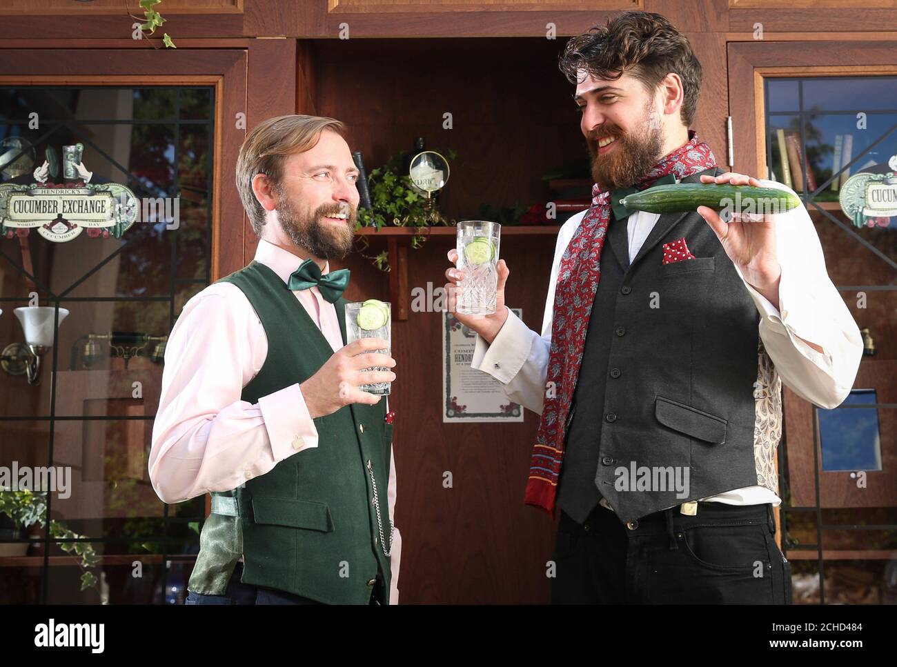 EDITORIAL USE ONLY (Left to right) Max Berendt and Adam Bacon unveil ...