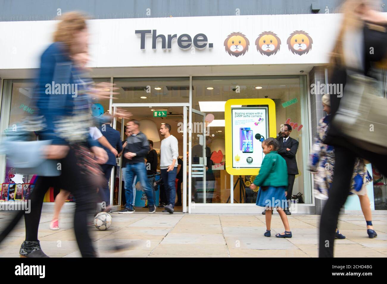 EDITORIAL USE ONLY A Three UK store in Islington, London, which has ...