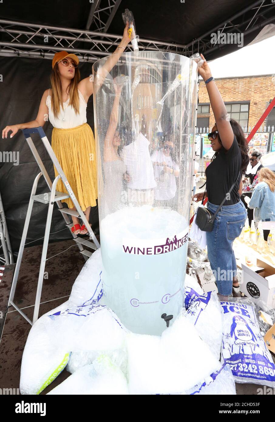 IEDITORIAL USE ONLY Staff from The Wine Drinker during a Guinness World ...