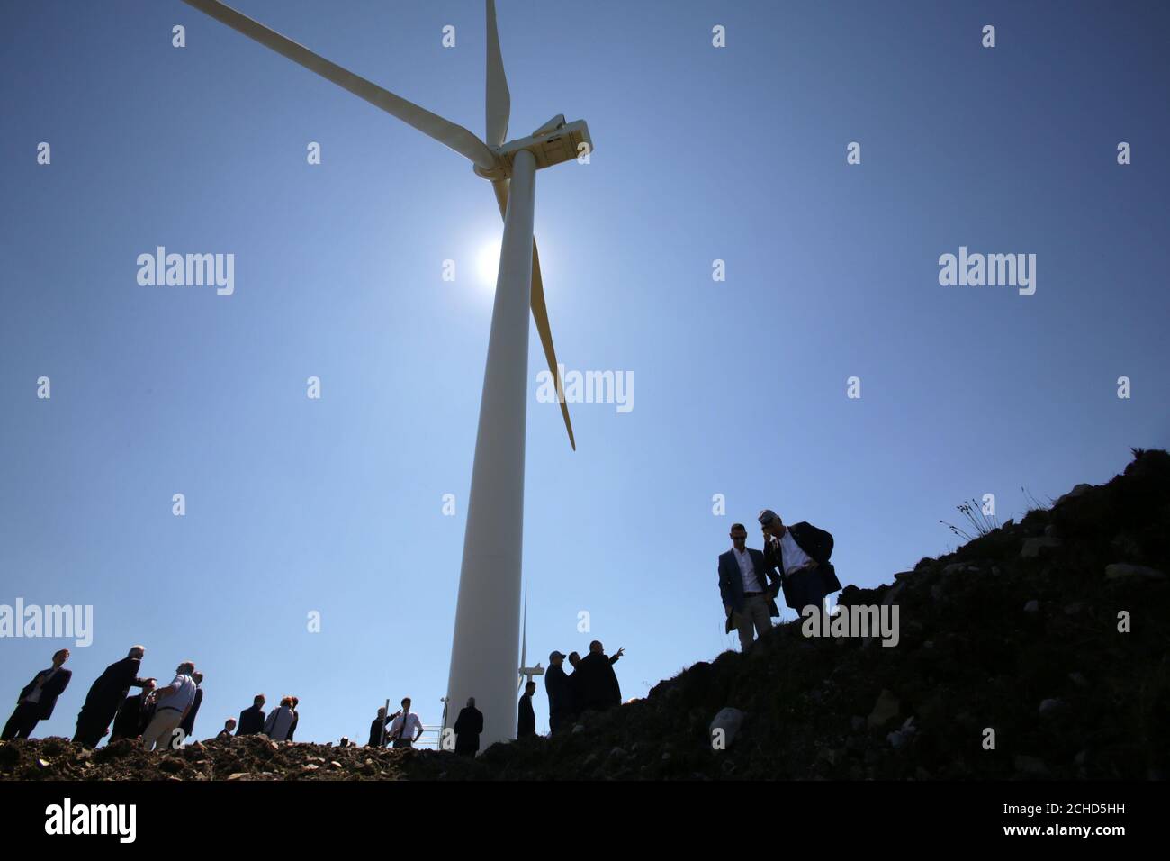 EDITORIAL USE ONLY A new wind farm is opened by Nestle UK and their ...