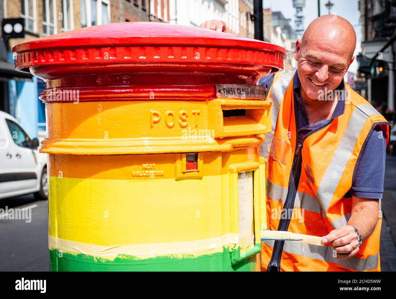 Rainbow on postbox hi-res stock photography and images - Alamy