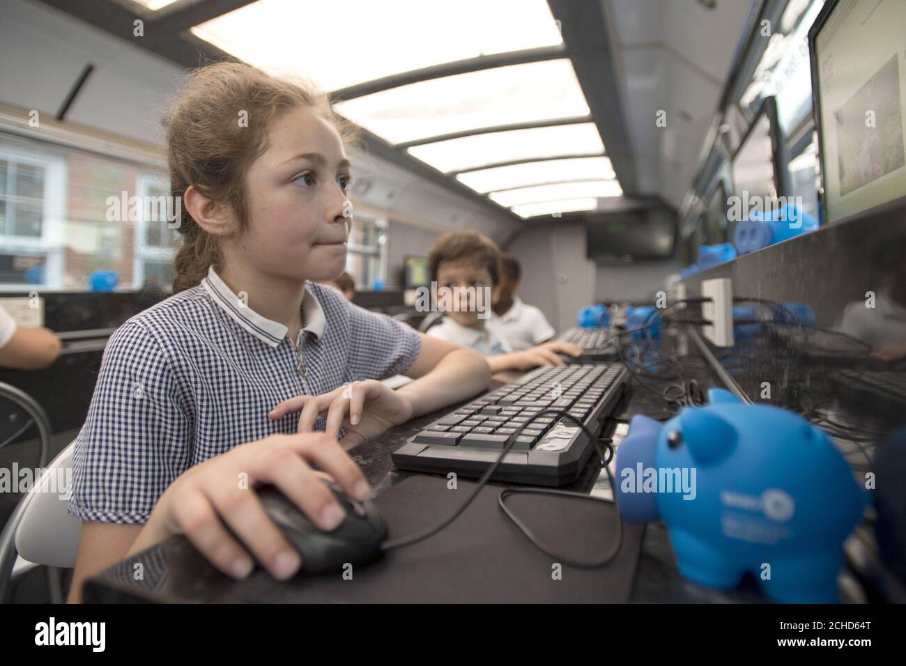 Pupils from Wyvil Primary school during a UK road tour with Shakespeare Schools Foundation ...