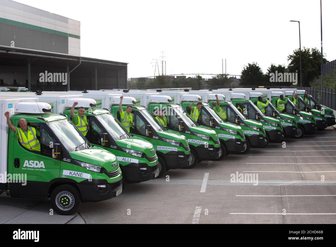 EDITORIAL USE ONLY A fleet of eleven Asda delivery lorries have been ...