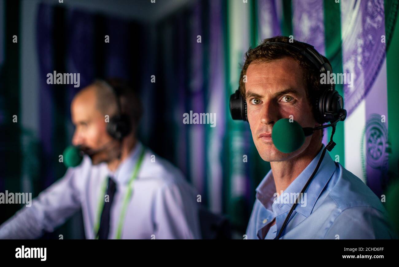 Andrew Cotter and Andy Murray (left-right) in the commentary box on ...