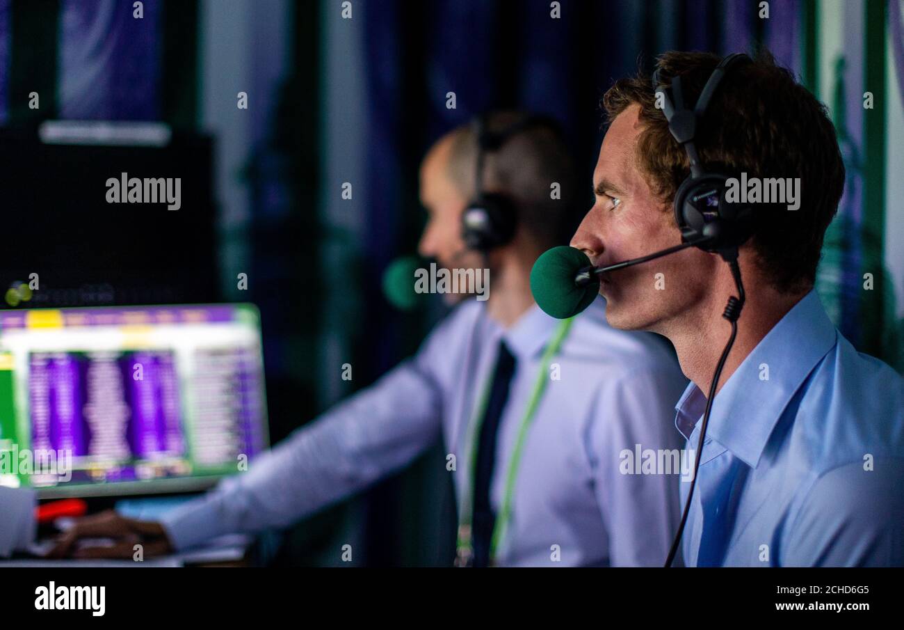 Andrew Cotter and Andy Murray (left-right) in the commentary box on ...