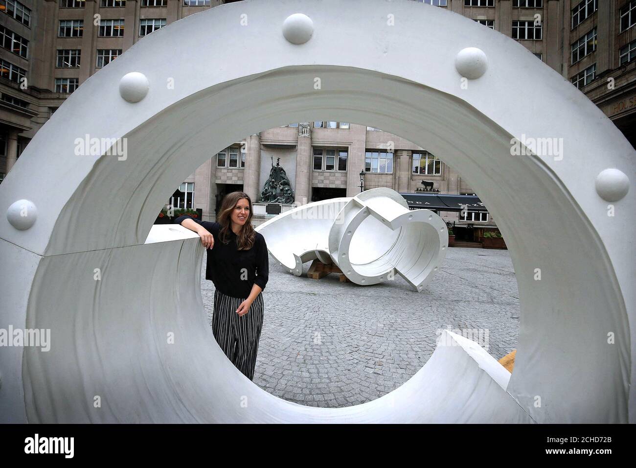 EDITORIAL USE ONLY Artist Holly Hendry with her sculpture Cenotaph ...