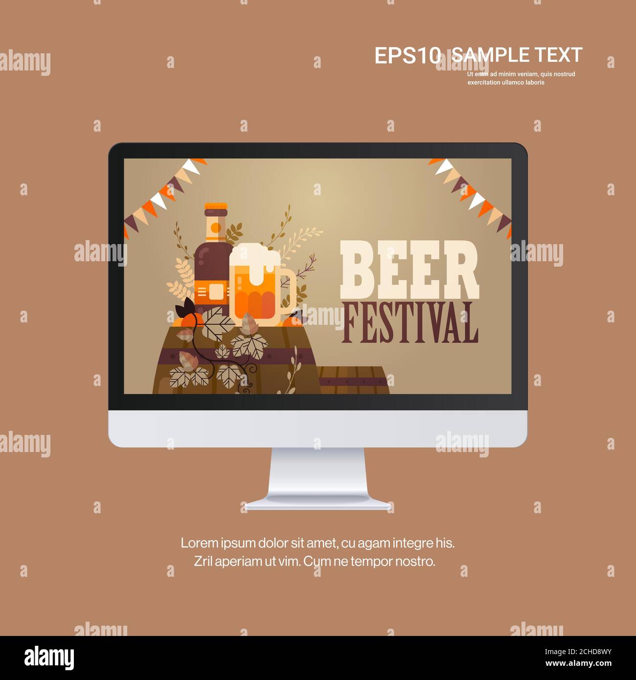 beer festival Oktoberfest party celebration concept greeting card on ...