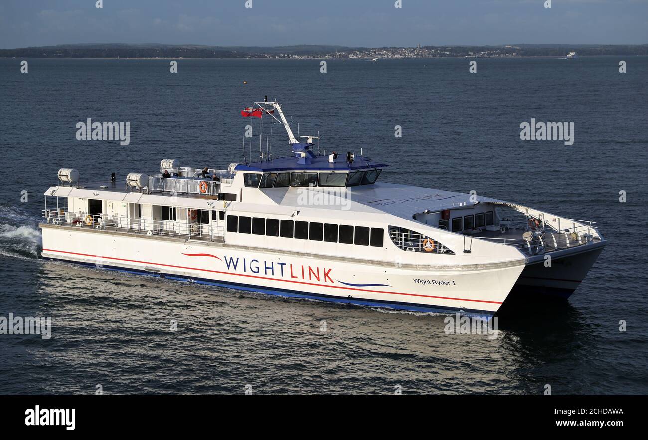 The Wightlink high-speed passenger catamaran HSC Wight Ryder I, makes ...