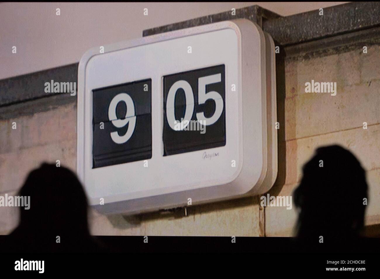 A scene from Christian Marclay's 24-hour video installation, The Clock ...