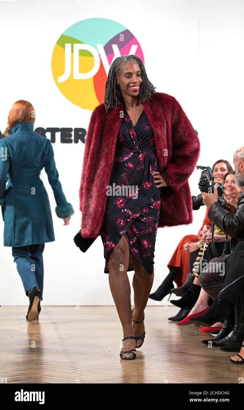 EDITORIAL USE ONLY Midster model search winner Jenny Stoute walks the ...