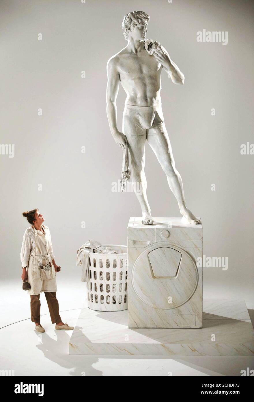 EDITORIAL USE ONLY India Windsor-Clive, artist and sculptor, looks at a ...