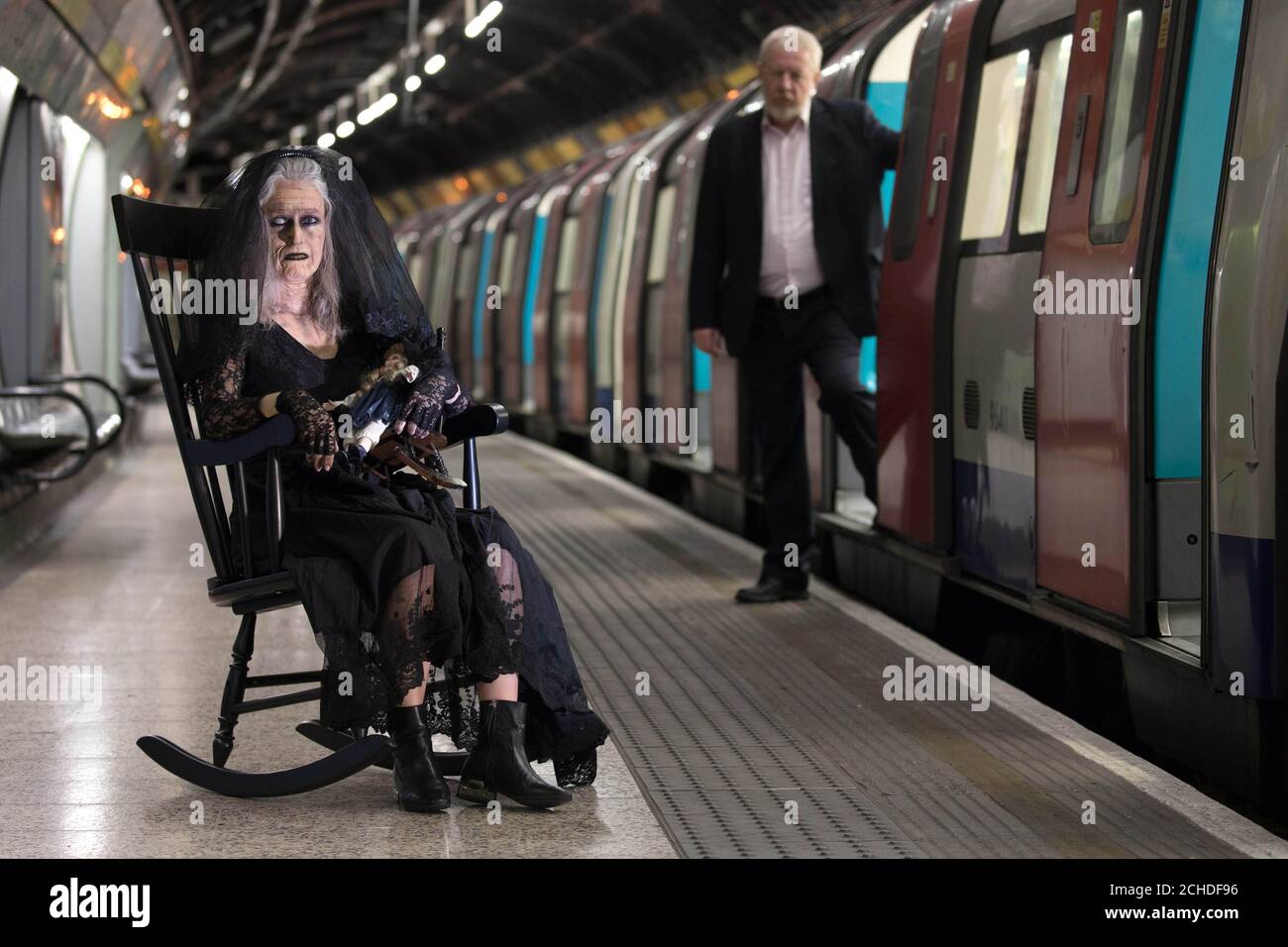 A 'ghoul' in prosthetic horror make-up is unleashed on the London ...