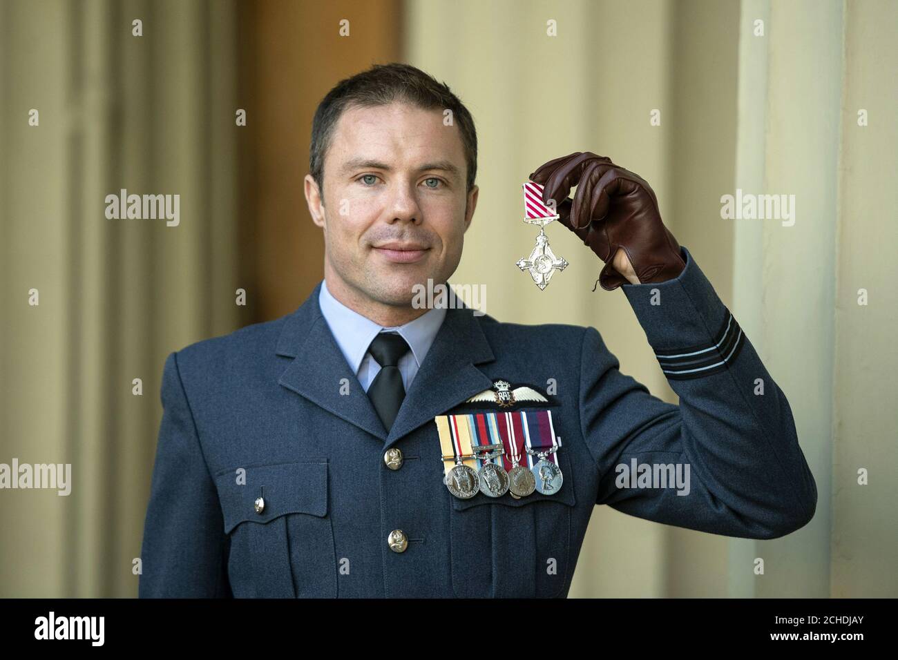 Flight Lieutenant Ben Wallis, Royal Air Force, after receiving the Air ...