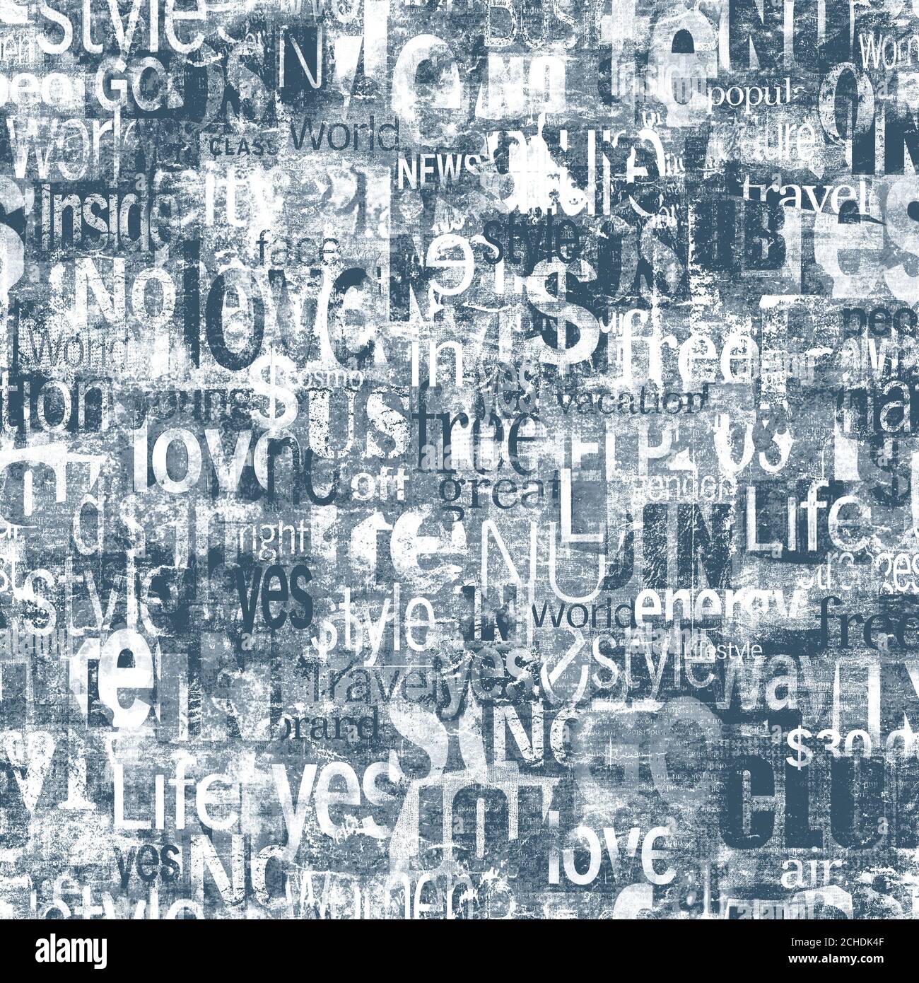 Abstract grunge urban geometric words, letters seamless pattern. Aged ...