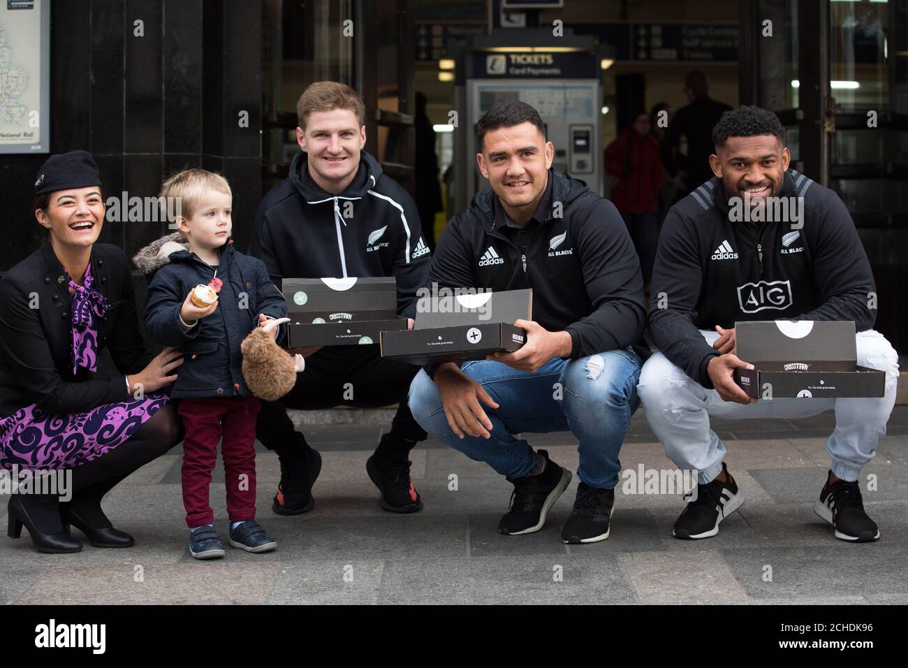 EDITORIAL USE ONLY All Blacks rugby stars Jordie Barrett, Codie Taylor ...