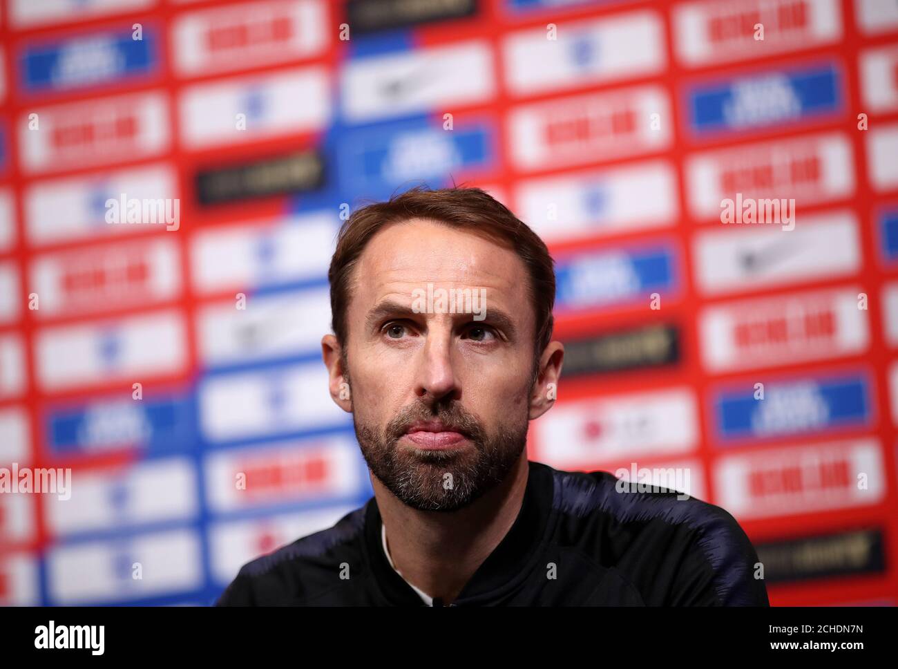 England manager Gareth Southgate during the press conference at Wembley ...