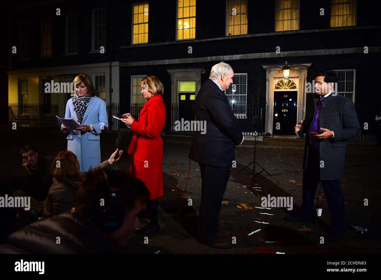 (Left to right) BBC News presenter Fiona Bruce, BBC Political Editor ...