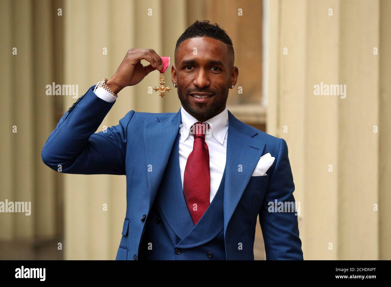 Bournemouth striker Jermain Defoe after being awarded an OBE at an ...