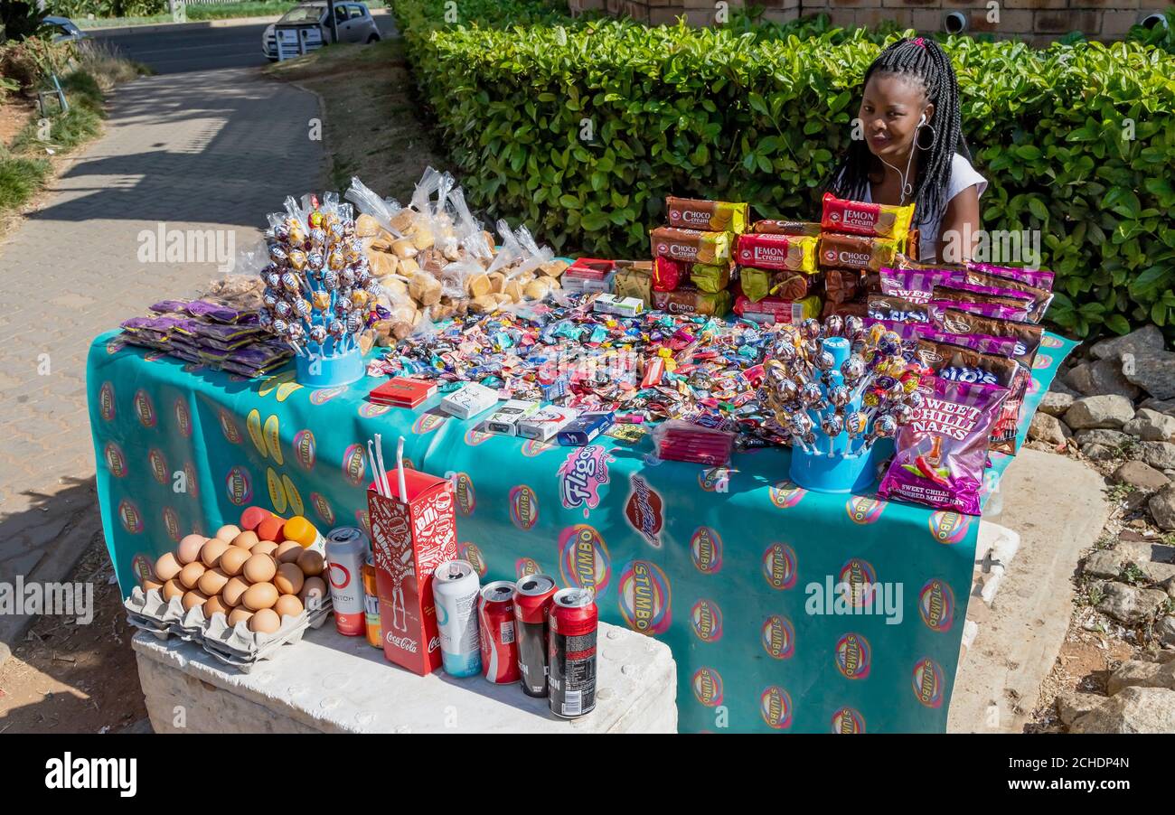 Johannesburg, South Africa, 11th September - 2020: Informal street ...