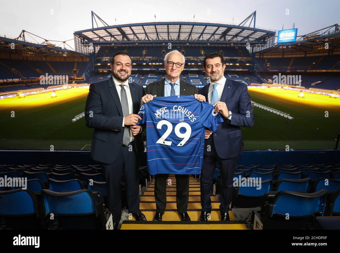 EDITORIAL USE ONLY (left to right) Antonio Paradiso, MD MSC Cruises UK ...