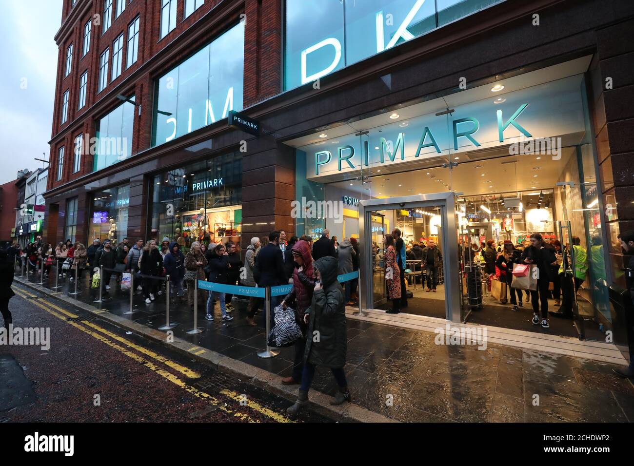 People queue to get in to the new Primark store on Castle Street ...